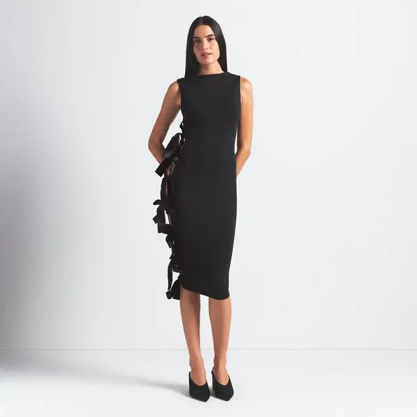 SKIMS Cloud Bow Midi Dress - Onyx