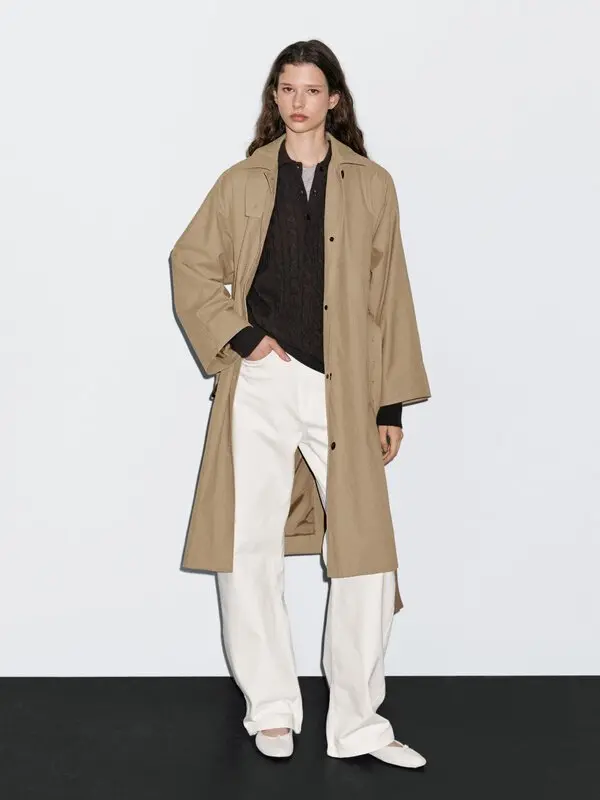 Massimo Dutti Cotton-blend Trench Coat