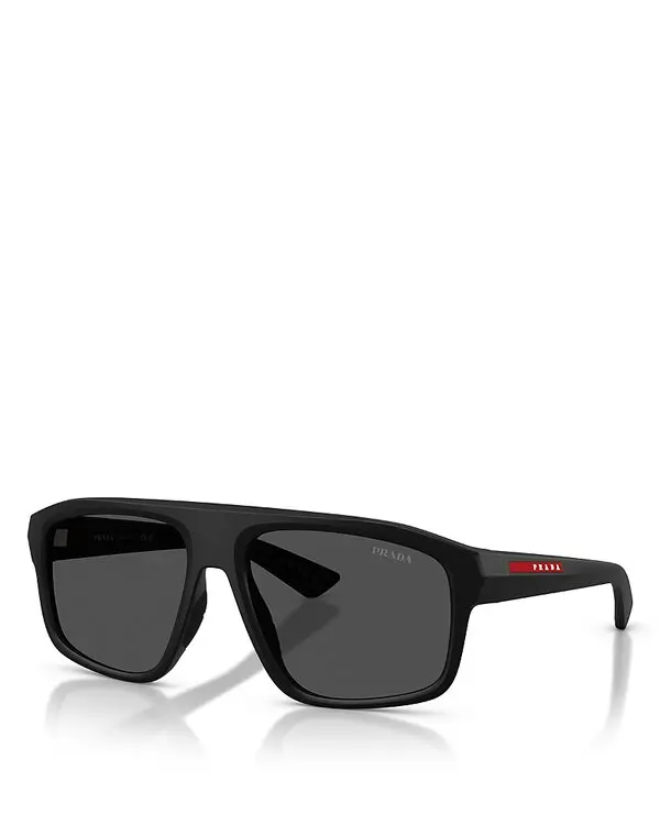 Prada Linea Rossa Rectangular Sunglasses - Matte Black