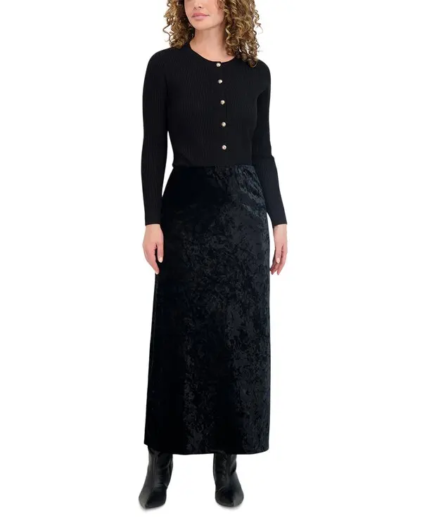 POINT Velvet Straight Skirt