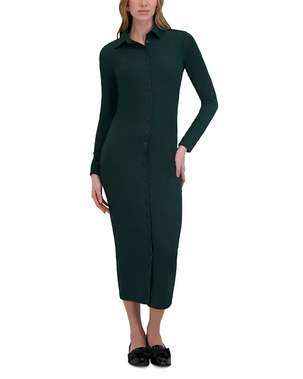 POINT Textured Knit Dress - Pine