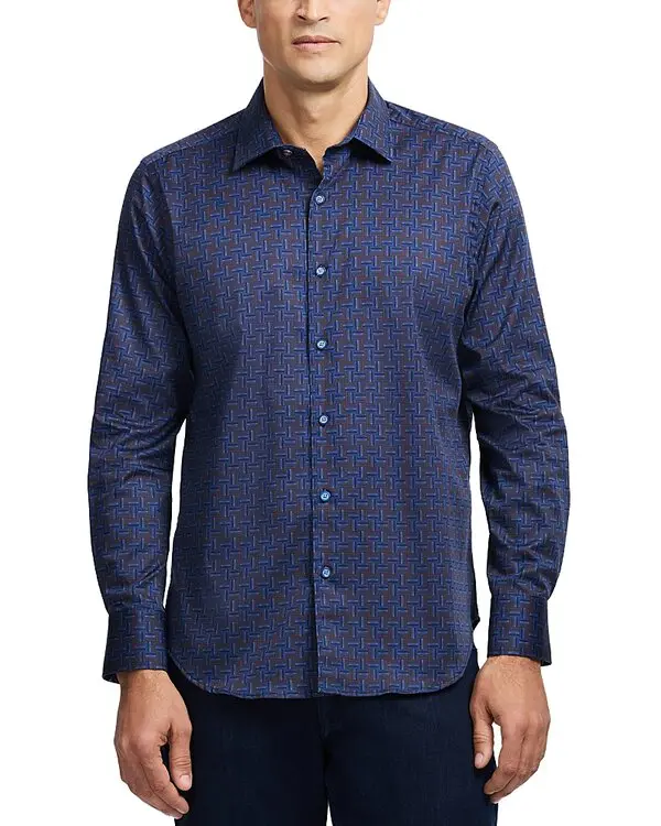 Robert Graham Talbot Cotton Blend Button Down Shirt