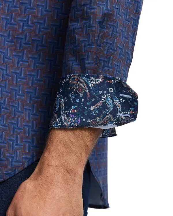 Robert Graham Talbot Cotton Blend Button Down Shirt
