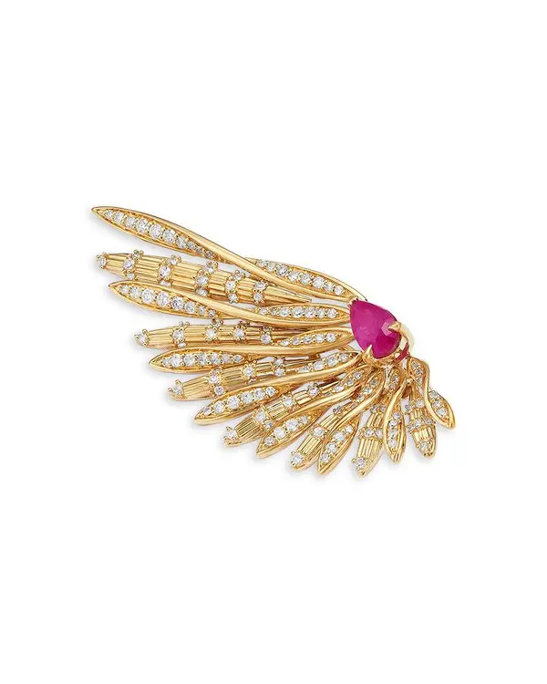 Bloomingdale'S Ruby And Diamond Angel Wing Pin In 14k Yellow