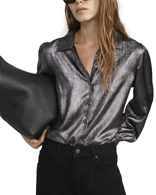 FRAME The Shiny Staple Blouse