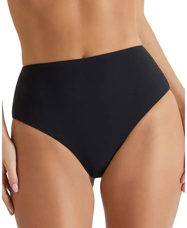 Kiki De Montparnasse Lace-up High-waist Bikini Bottom - Black