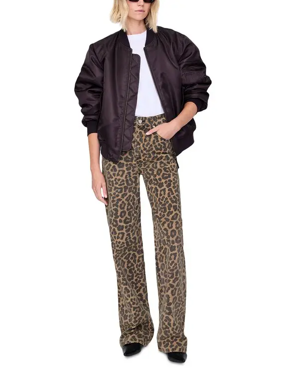 ANINE BING Hugh High Rise Jeans - Leopard