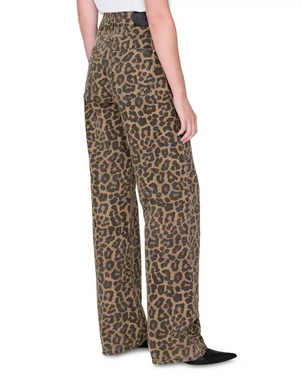 ANINE BING Hugh High Rise Jeans - Leopard