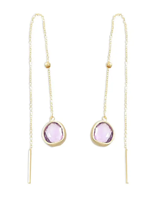 Bloomingdale'S Amethyst Threader Earrings In 14k Yellow - Gold