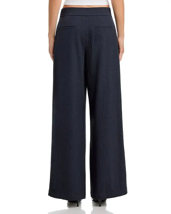 Aqua Pinstripe Rhinestone Button Pants