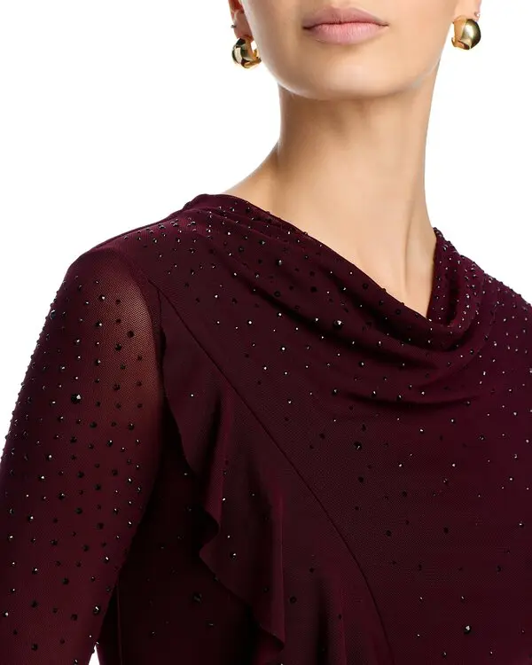 Aqua Embellished Mesh Dress