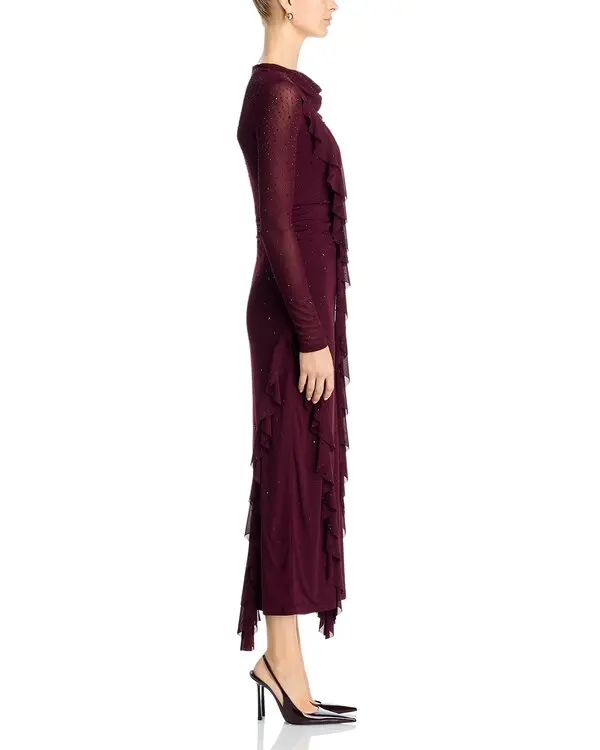 Aqua Embellished Mesh Dress