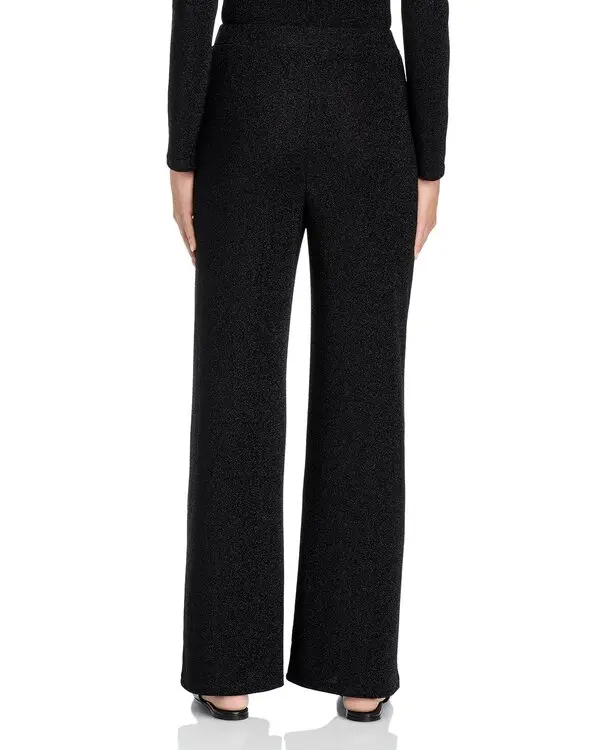 Aqua Shimmer Knit Wide Leg Pants Exclusive - Black