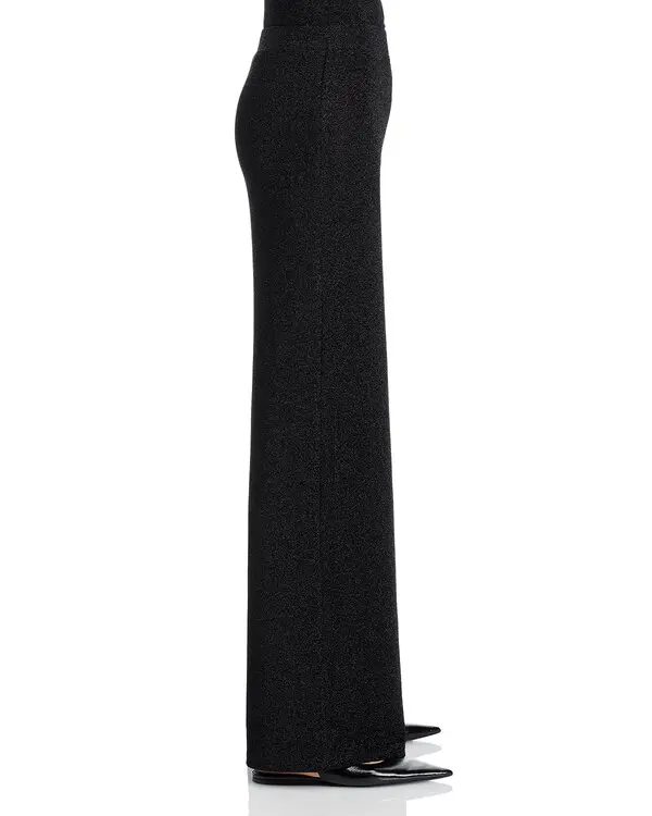 Aqua Shimmer Knit Wide Leg Pants Exclusive - Black