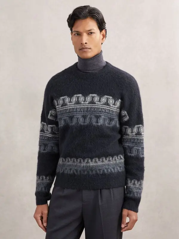 REISS Wool-alpaca Blend Fair Isle Jumper