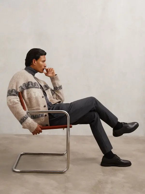 REISS Bruno Wool Blend Fairisle Pattern Cardigan
