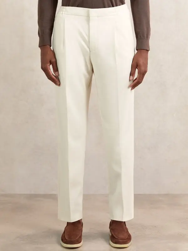 REISS Hove Tapered Drawstring Tailored Trousers