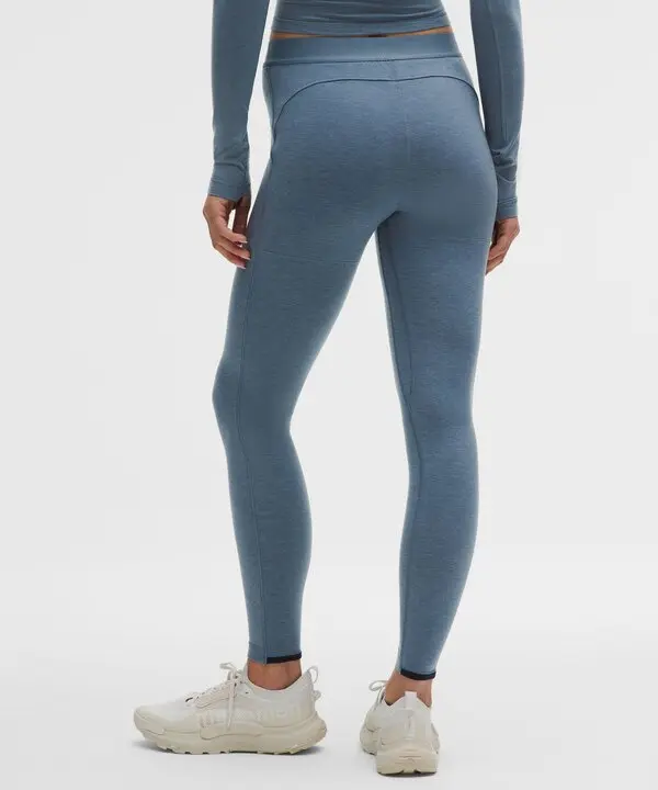 Lululemon Wool-blend Base Layer Tight 28 - Steel Blue/true Navy