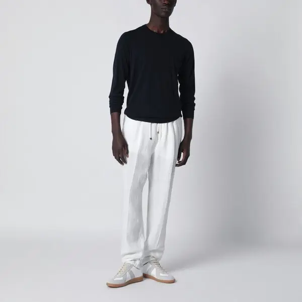 DRUMOHR Navy Wool Crew-neck Sweater - Blue
