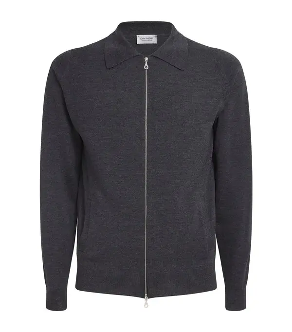 John Smedley Merino Wool Hybrid Overshirt - Grey