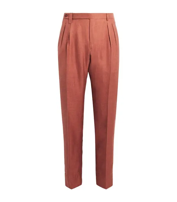Brioni Silk-cashmere Slim Tailored Trousers