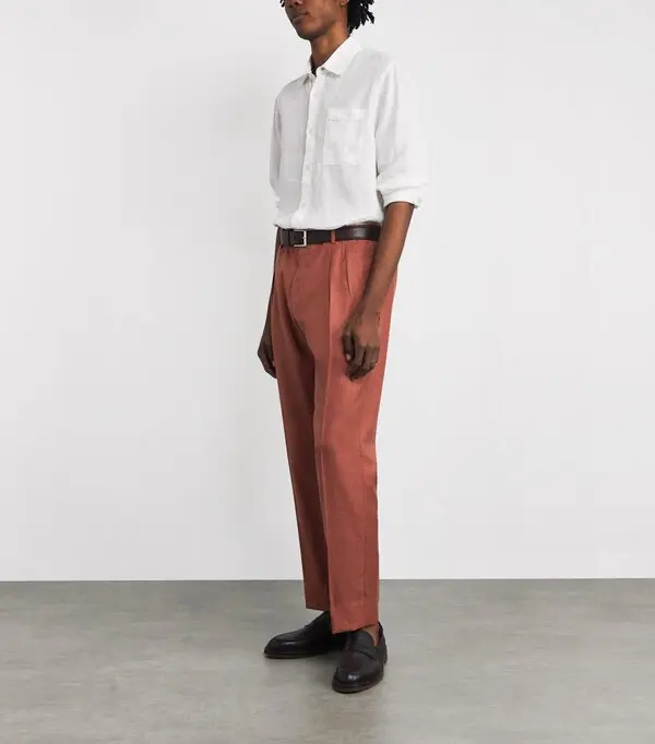 Brioni Silk-cashmere Slim Tailored Trousers