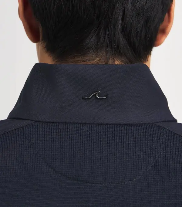 Paul & Shark Virgin Wool-silk Quarter-zip Sweater - Navy