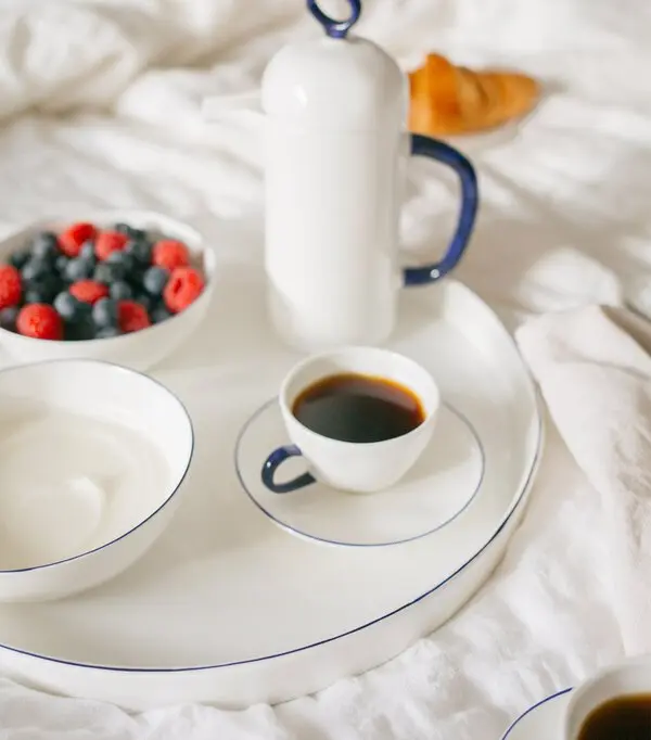 FELDSPAR Fine Bone China Cobalt Round Tray
