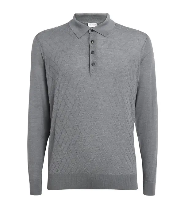 Pal Zileri Wool Long-sleeved Polo Shirt
