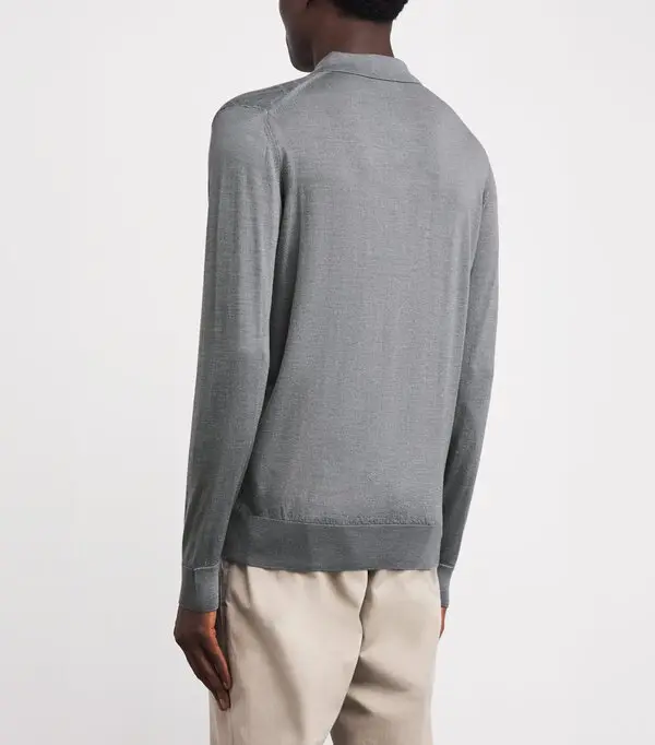 Pal Zileri Wool Long-sleeved Polo Shirt