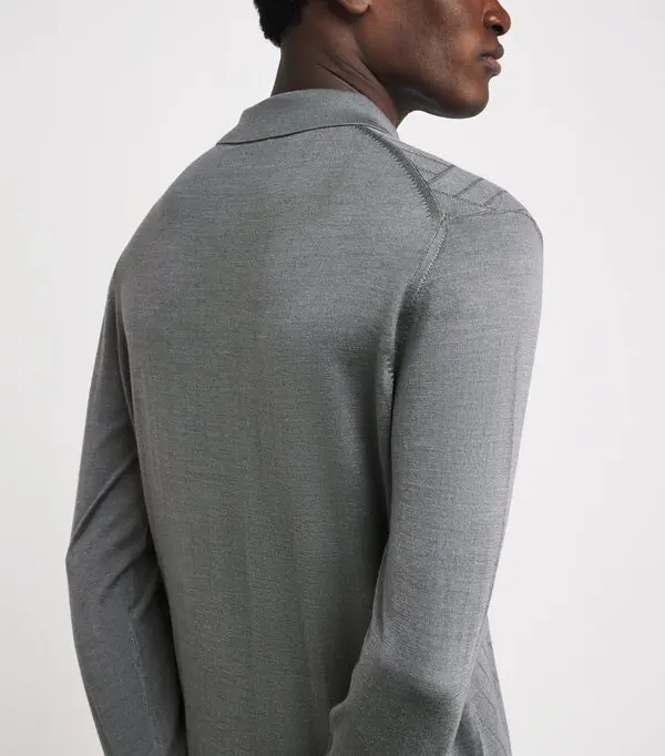 Pal Zileri Wool Long-sleeved Polo Shirt
