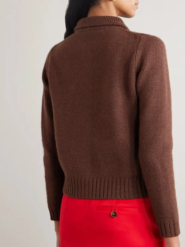 SHUSHU/TONG Bead-embellished Wool Cardigan With Peter Pan Collar