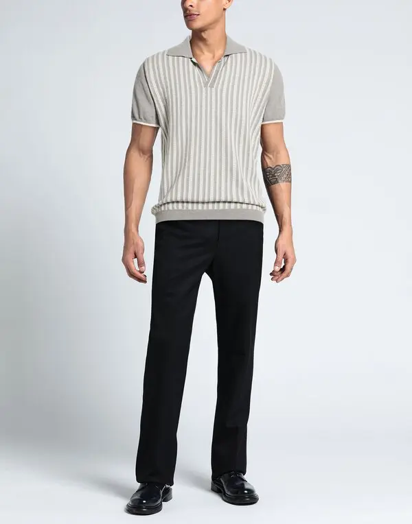 WOOL & CO Intarsia-knit Striped Cotton Sweater - Grey