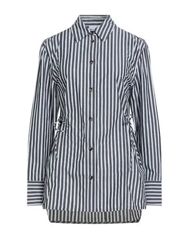 GANNI Striped Poplin Shirt - Grey