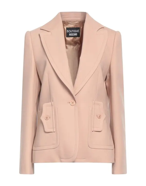 Moschino Woven Blazer With Brand Logo - Pink