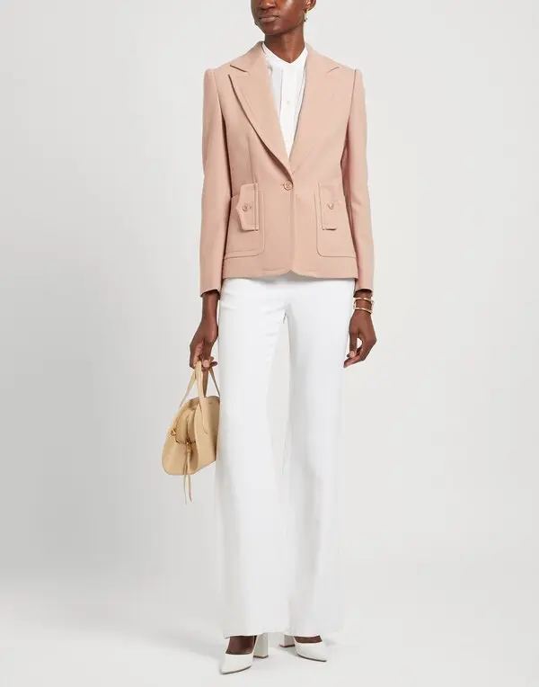 Moschino Woven Blazer With Brand Logo - Pink
