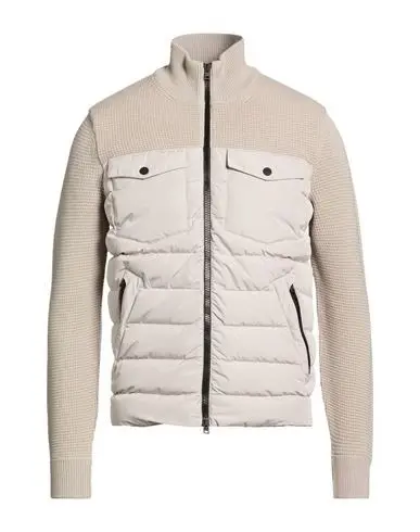 Herno Puffer Jacket In Virgin Wool And Polyester - Grey