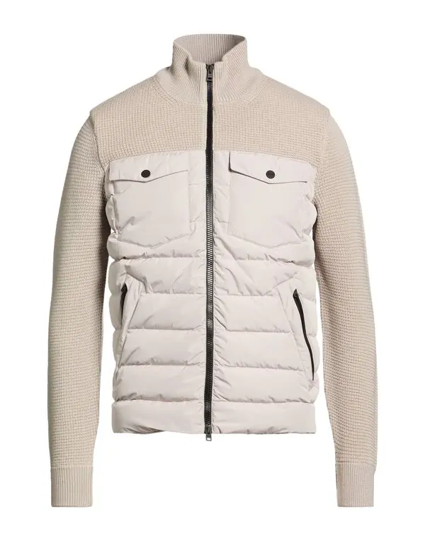 Herno Puffer Jacket In Virgin Wool And Polyester - Grey