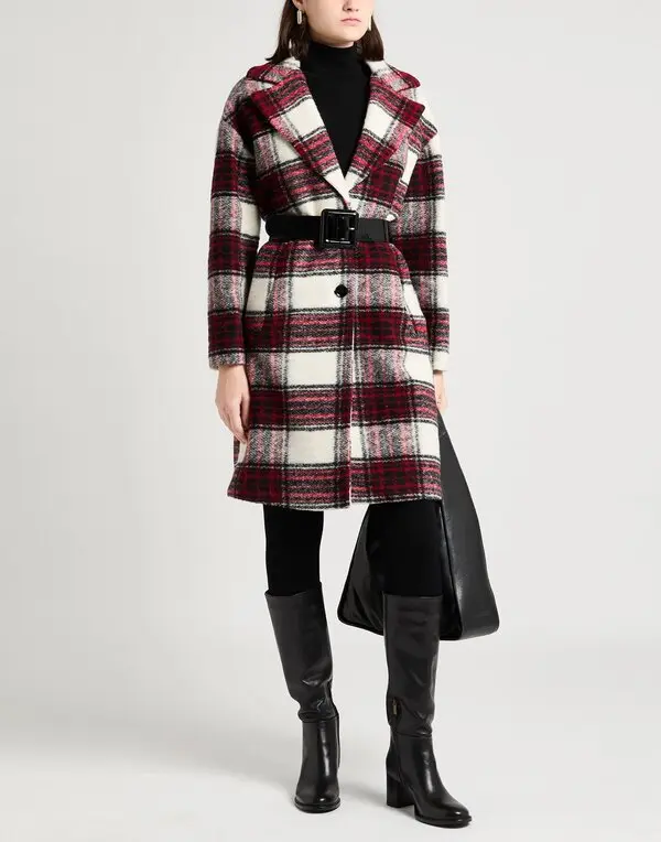 LIU •JO Belted Tartan Flannel Coat