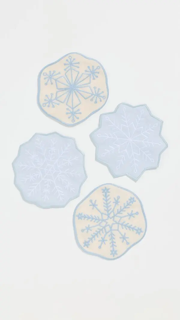 PIECEWORK Set Of Snowflake Napkins