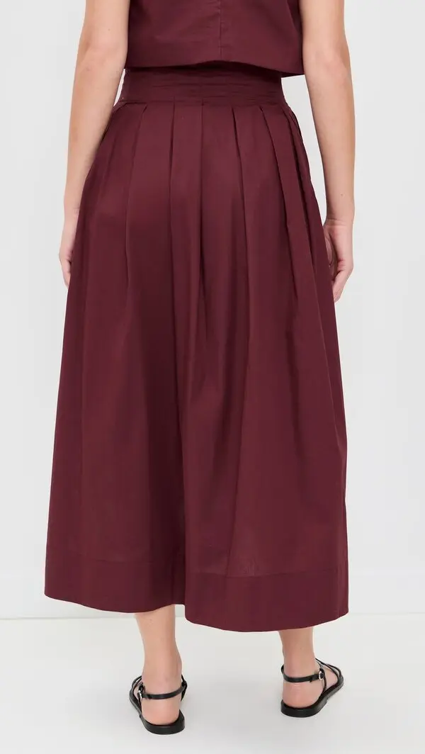 DRESS TO Foliage Embroidered Cotton Skirt