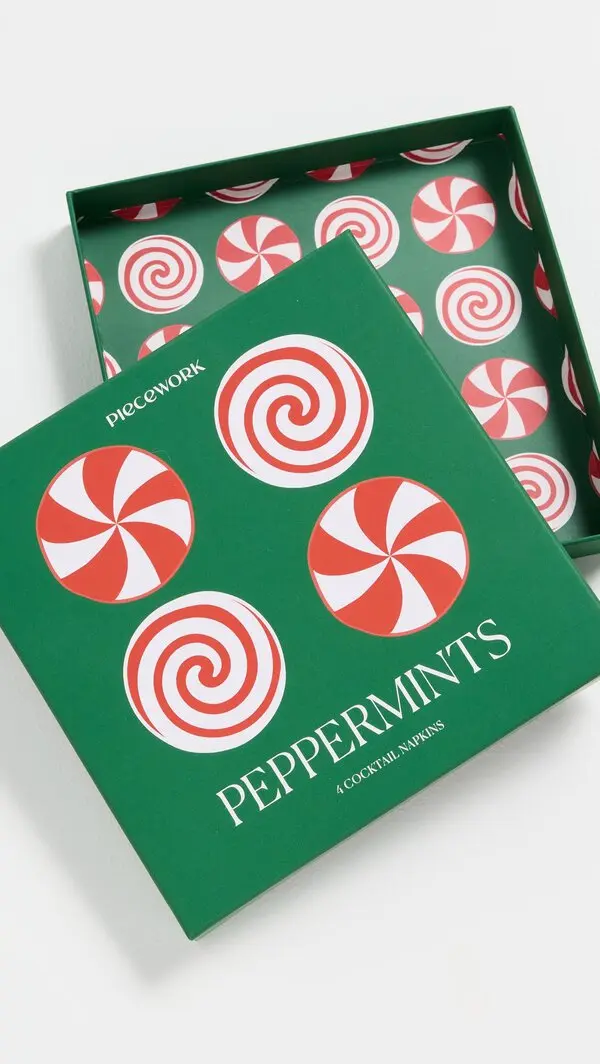 PIECEWORK Peppermint Napkins Set Of Four
