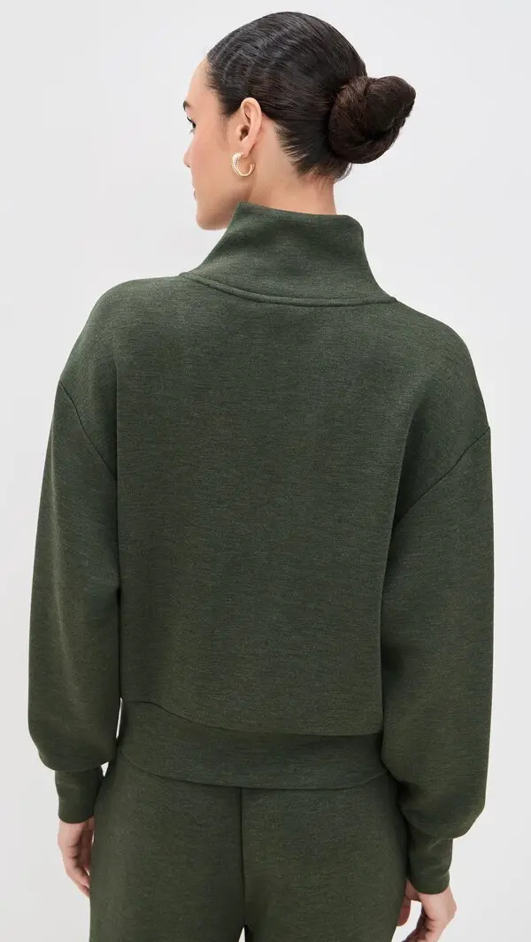 Varley Davidson Quarter Zip Sweatshirt - Olive Marl