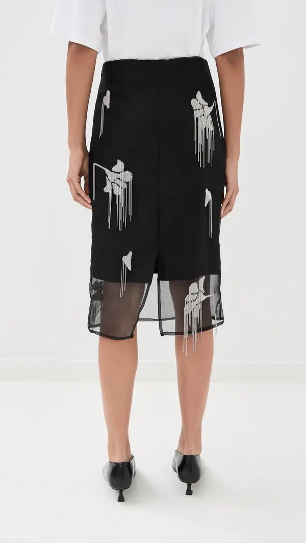 RÓHE Embellished Tulip Silk Skirt
