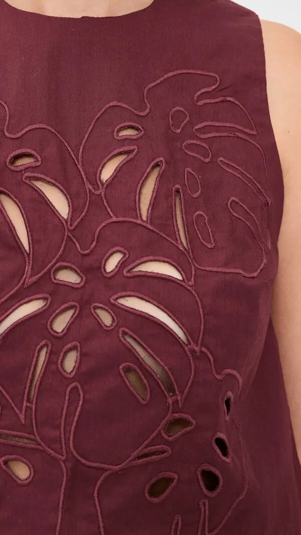 DRESS TO Cotton Blouse With Foliage Embroidery