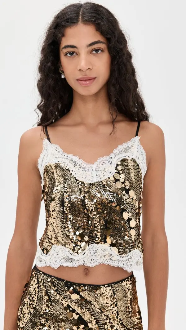 BAILEY ROSE Sequin Embellished Tank Top