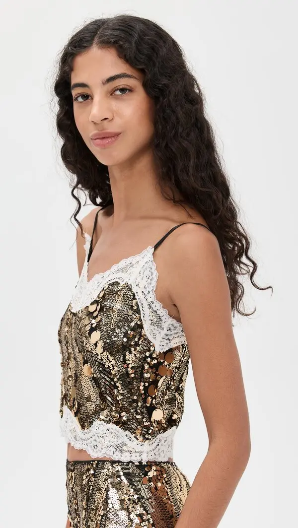 BAILEY ROSE Sequin Embellished Tank Top