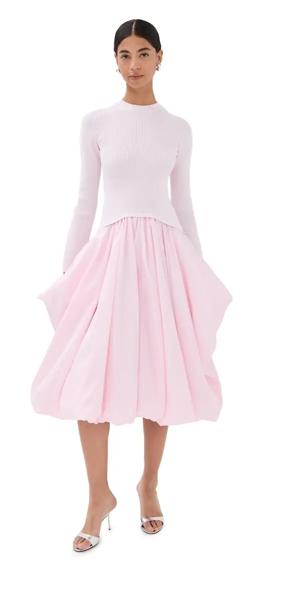Simkhai Kenlie Long Sleeve Midi Dress - Blush