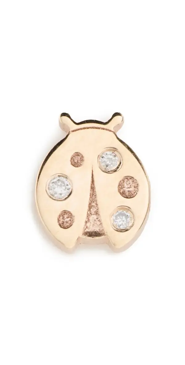 Zoe Chicco 14k Gold Diamond Ladybug Single Stud Earring - Yellow Gold