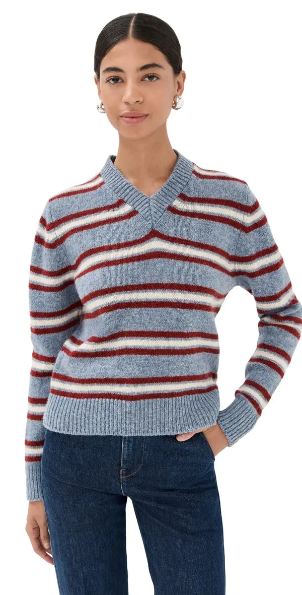 Daughter Shetland Stripe V-neck